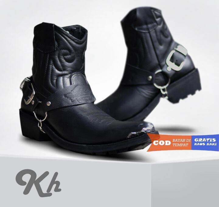 Sepatu janggel pria boot kulit sepatu jenggel kulit | Lazada Indonesia