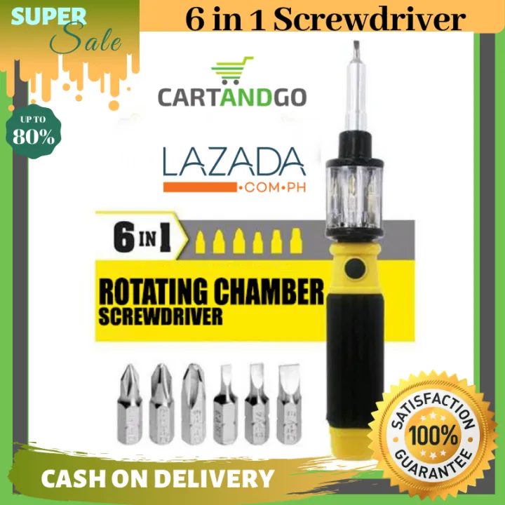 PROMO - 6 in 1 Bit 360 Rotating Chamber Screwdriver | Lazada PH