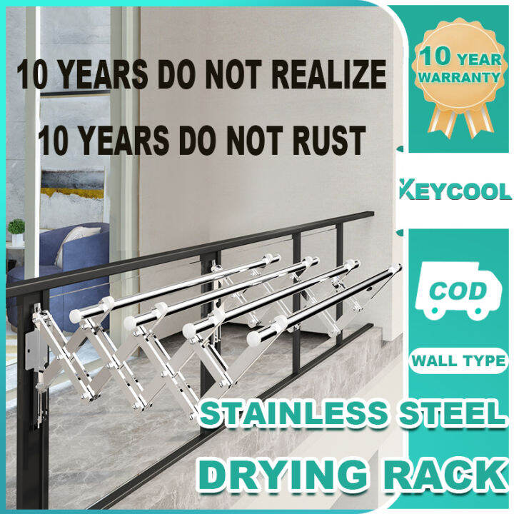 Keycool Wall-mounted Retractable Snless Steel Push-pull Folding Drying ...