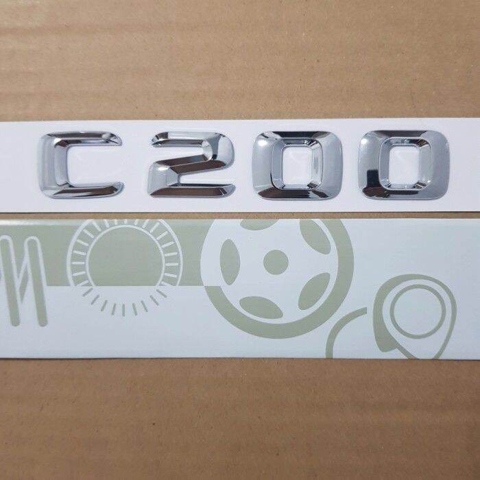 Emblem 3D Logo Tulisan Huruf C200 Mercedes Benz Badge C 200 CHROME ...