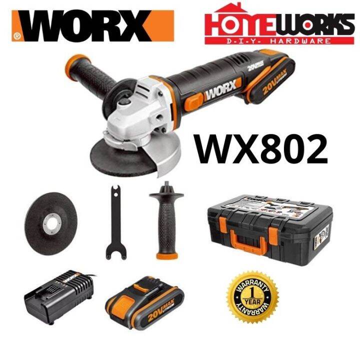 WORX (WX802) CORDLESS ANGLE GRINDER 20V | Lazada