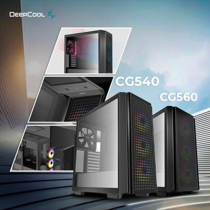 # DEEPCOOL [CG540 / CG560] Mid Tower T.G Case with 3 x 120mm ARGB Fans ...