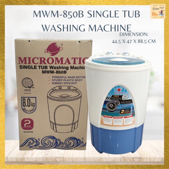 Micromatic Single Tub Washing Machine 8.5kg / Heavy duty / Large ...