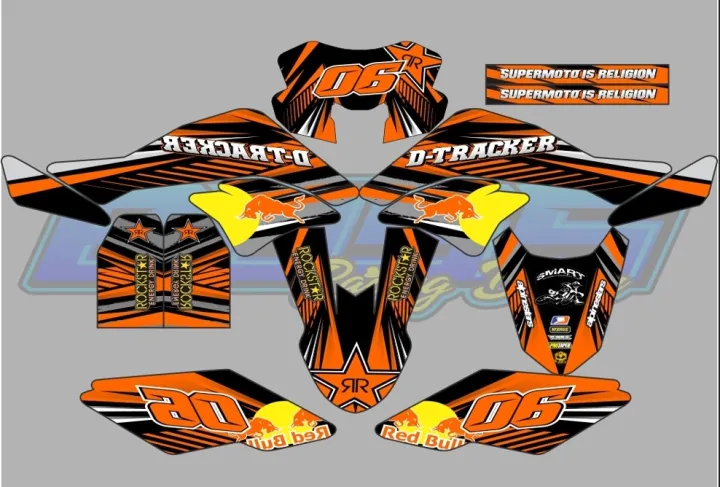 Decals for Kawasaki D- Tracker 150cc,009 Orange/Black | Lazada PH