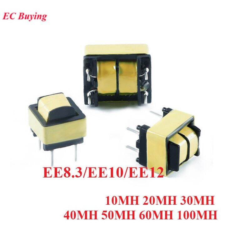 2Pcs โหมดตัวเหนี่ยวนำ EE8.3 EE10 EE12 10MH 20MH 30MH 40MH 50MH 60MH 100MH LED Power Filter ...