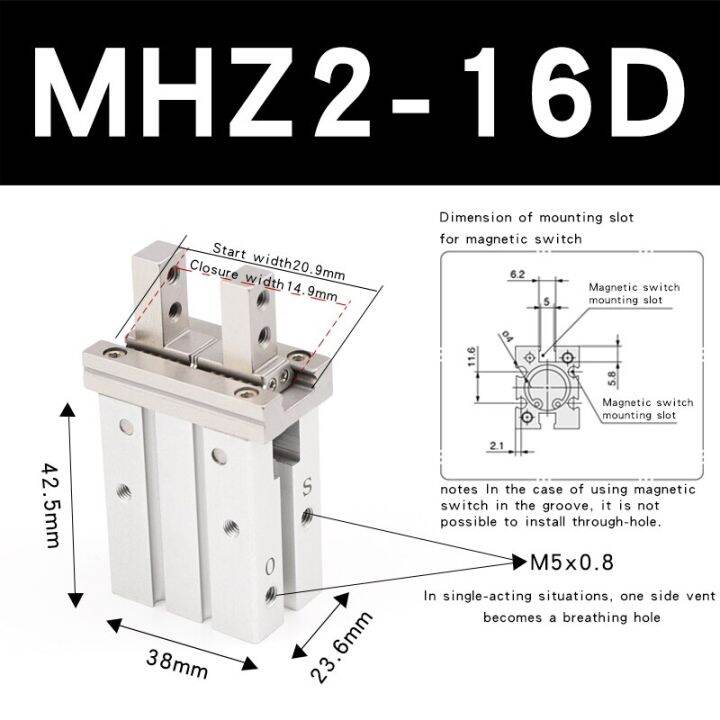 pneumatic components parallel air claw HFZ/ mhz2-10d16d20d25d32d open ...