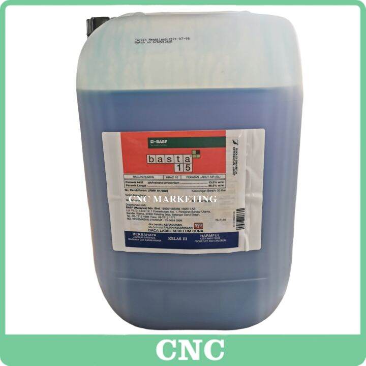 20L Basta 15 Bayer Glufosinate Ammonium 13.5% Racun Rumpai Rumput Sambau Non-Selektif BASF | Lazada