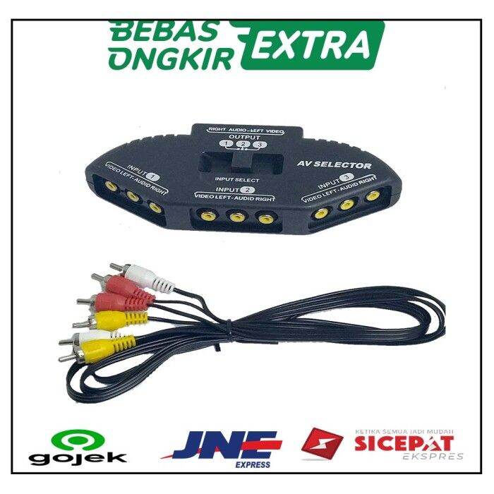 TV Switch Box RCA 3 Input 1 Output + AV RCA Cable | Lazada Indonesia