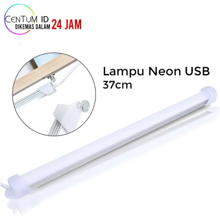 Lampu USB Neon Strip Panjang 37 cm LED Portable Gantung Colok Powerbank ...