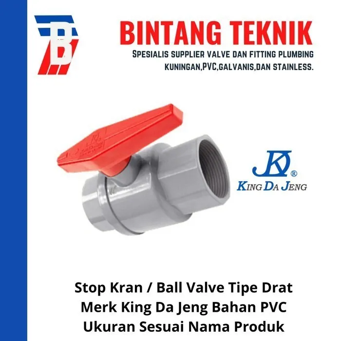 Ball Valve / Stop Kran 2" inch PVC Drat KDJ | Lazada Indonesia