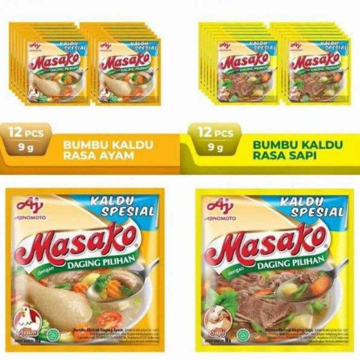 Masako Ayam Masako Sapi 9g 1 renceng (12sachet) | Lazada Indonesia