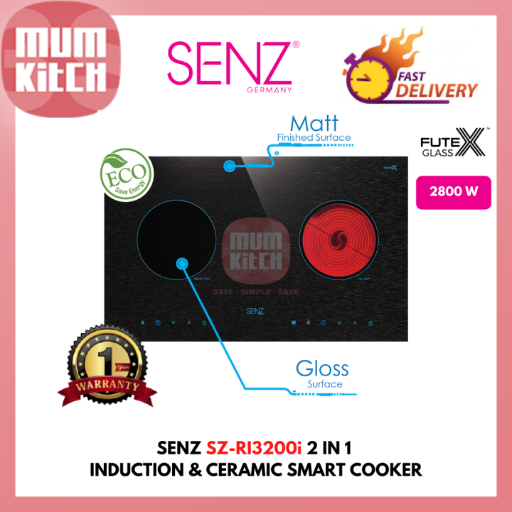 SENZ Ceramic Induction Cooker Hob SZ-RI3200i 2 in 1 Smart Induction ...