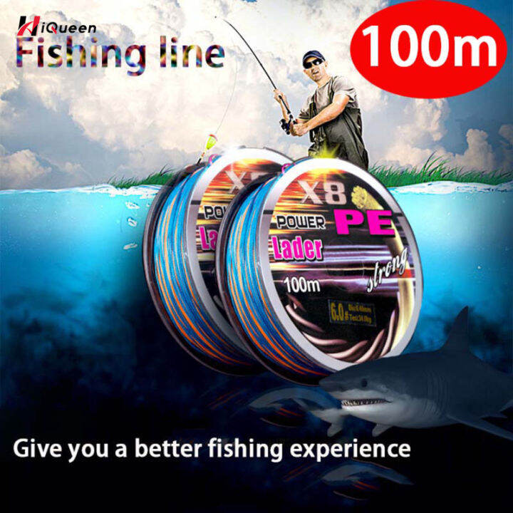 HiQueen 100m/1roll 8-strand Colorful Pe Fishing Line Long-distance ...
