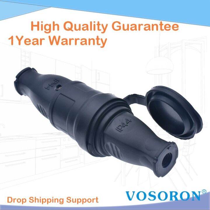 European Rubber Industrial Male & Female Plug Socket 16A 220V-250V 2P+E IP44 Waterproof Electric ...