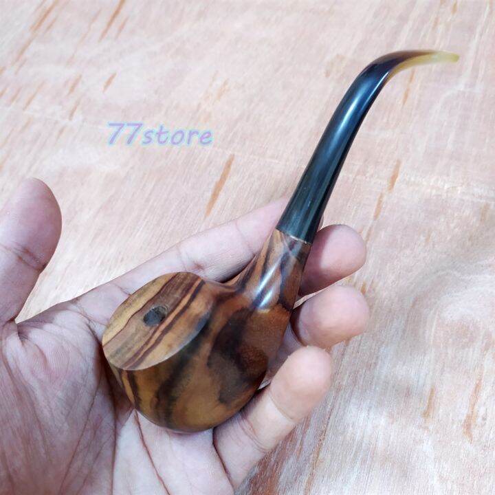 Pipa Cangklong Rokok bahan tanduk kerbau dan kayu sonokeling /pipa ...