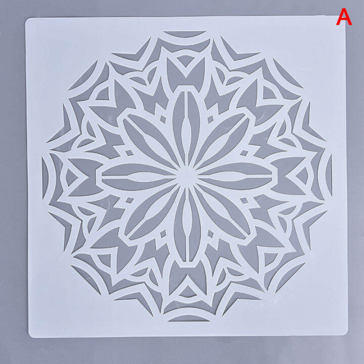 TANG 30*30CM Mandala Stencil Painting Floor Wall Template DIY Embossing ...