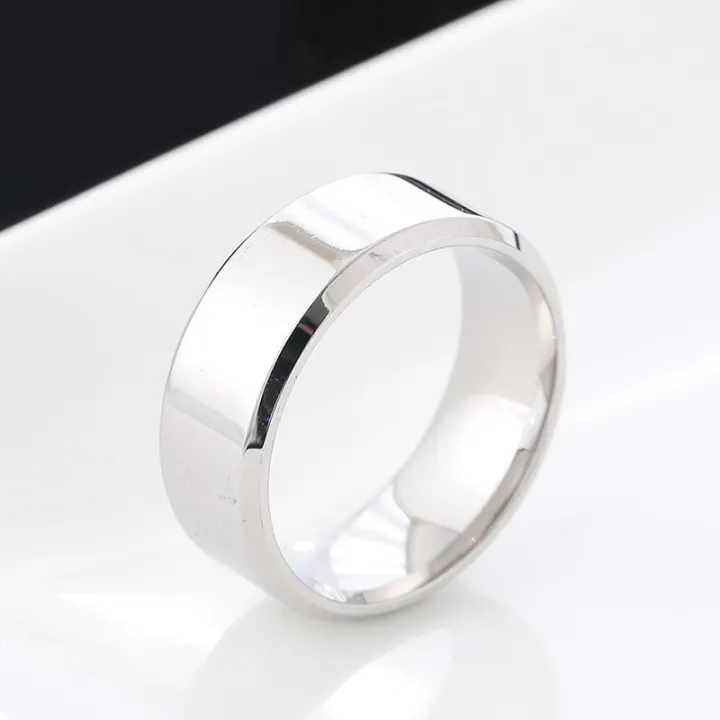 [COD] Ring Korean Style Simple Glossy Couple Ring a Pair of Titanium ...