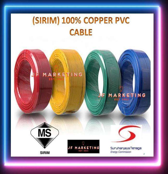 1.5MM PVC CABLE (SIRIM) 100% PURE COPPER Single Core Electric Cable Red ...
