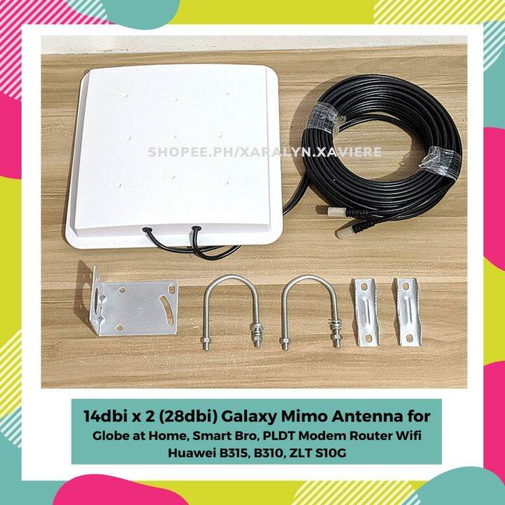 2*14dBi 28dBi Galaxy Mimo Antenna for Globe at Home PLDT Modem Router ...