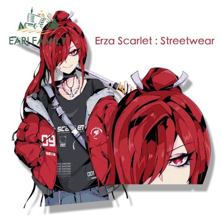 [Hot K] EARLFAMILY Streetwear Erza Scarlet Fanart Car Sticker Janpan ...