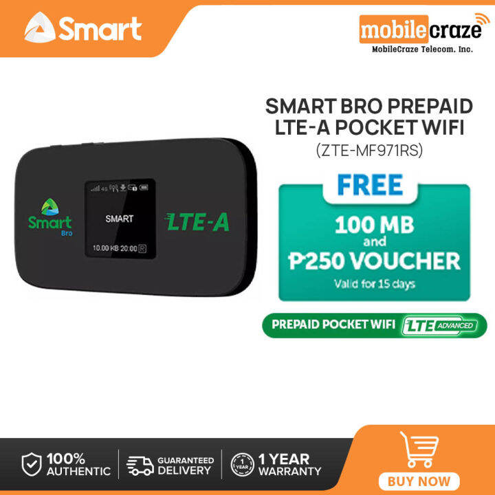 SMART Bro Prepaid LTE-A Pocket WiFi Advanced (ZTE-MF971RS) | Lazada PH