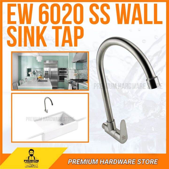 ELISE STAINLESS STEEL WALL SINK TAP (EW6020SS) | Lazada