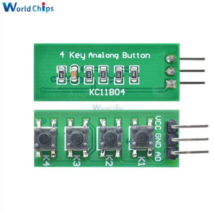 ปุ่มอนาล็อก4ปุ่ม Kc11b04 3.3V 5V แผงแป้นโฆษณาโมดูล Adc คีย์บอร์ดพอร์ตสำหรับ Arduino Uno Mega2560 ...