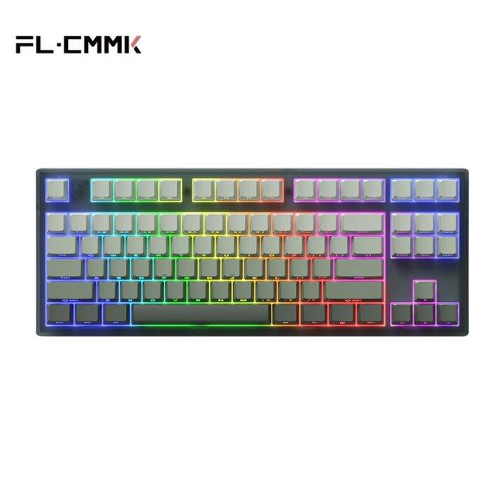 1 FL·ESPORTS MK870 Finished Mechanical Keyboard Side Engraved Keycap ...