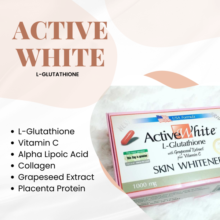 Original Active White Skin Whitener L-Glutathione with Grapeseed ...