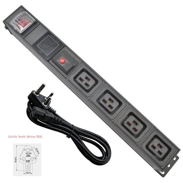 Pdu Power Strip C19 Output Multiple Socket 4ac Socket With Current