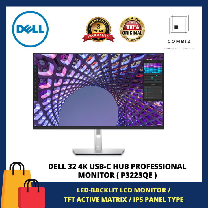 DELL 32 4K USB-C HUB PROFESSIONAL MONITOR P3223QE | Lazada
