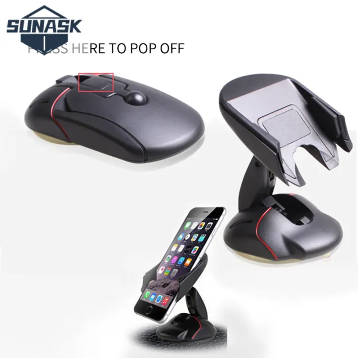 Sunask Stand Phone Holder 360 Degrees Rotating Mouse Shape Car Mobile ...