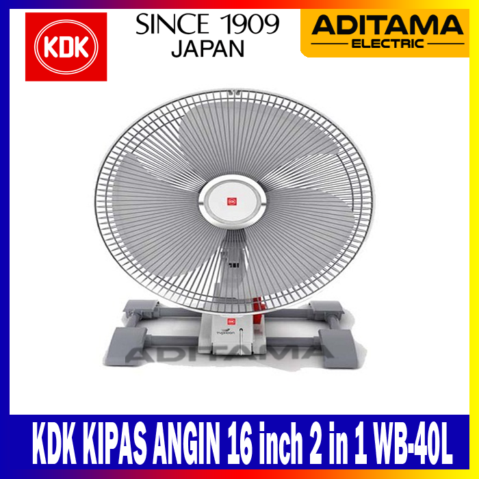 KIPAS ANGIN TORNADO TYPHOON 3in1(MEJA+LANTAI+DINDING) KDK WB40L WB-40L ...