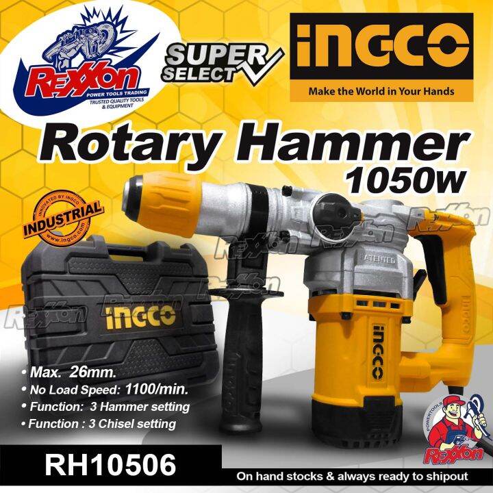 INGCO 1050W 26mm Rotary Hammer RH10506 Rexxon Power Tools Trading ...