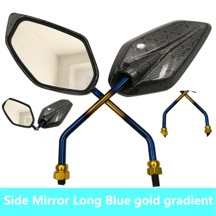 Motorcycle Side Mirror Two Tone Long Stem Universal side mirror | Lazada PH