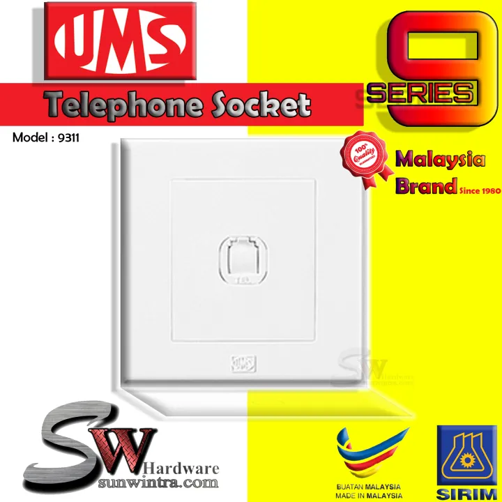 UMS 9 Series 9311 1 Gang Telephone Socket (SIRIM) soket telefon | Lazada