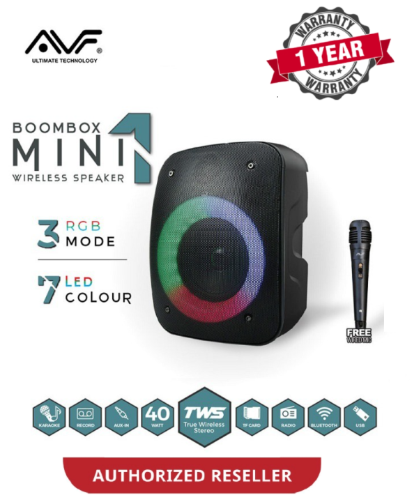 AVF Boombox Mini1 Wireless Speaker with Microphone ( Boombox Mini 1 ...