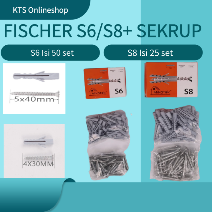 Paku Fisher + Sekrup S6/S8 Fischer Fiser Viser S6/S8 | Lazada Indonesia