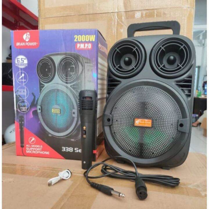 SPEAKER /SALON BLUETOOTH PORTABLE WIRELESS KARAOKE+MIC BRAND POWER ...