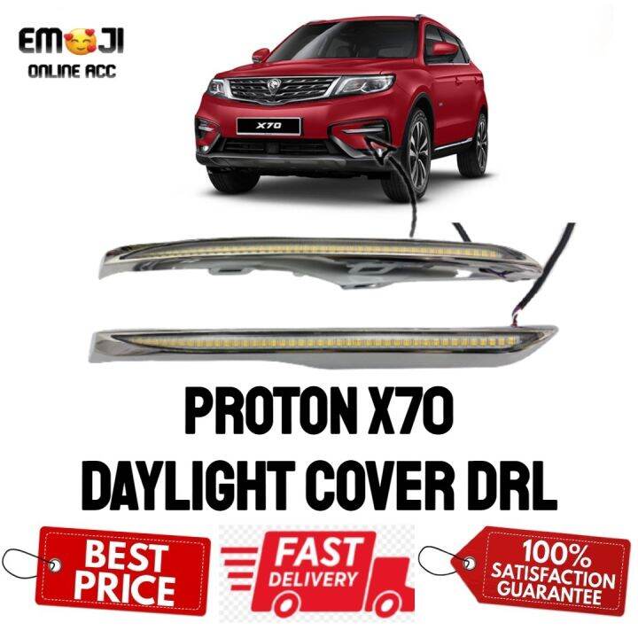 3 Colour DRL For Proton X 70 Daytime running light fog lamp cover light ...
