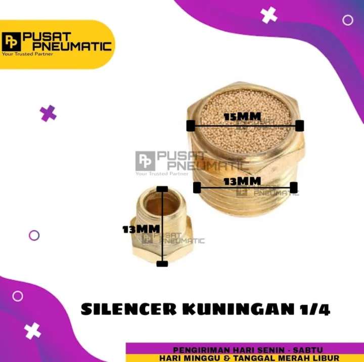 BSLM 02 Silencer Angin Silencer Pneumatic Silencer Kuningan Silencer ...