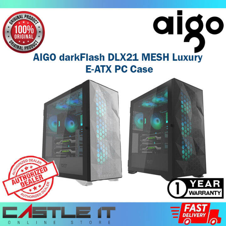 AIGO darkFlash DLX21 MESH Luxury E-ATX PC Case EATX Full Tower Casing ...