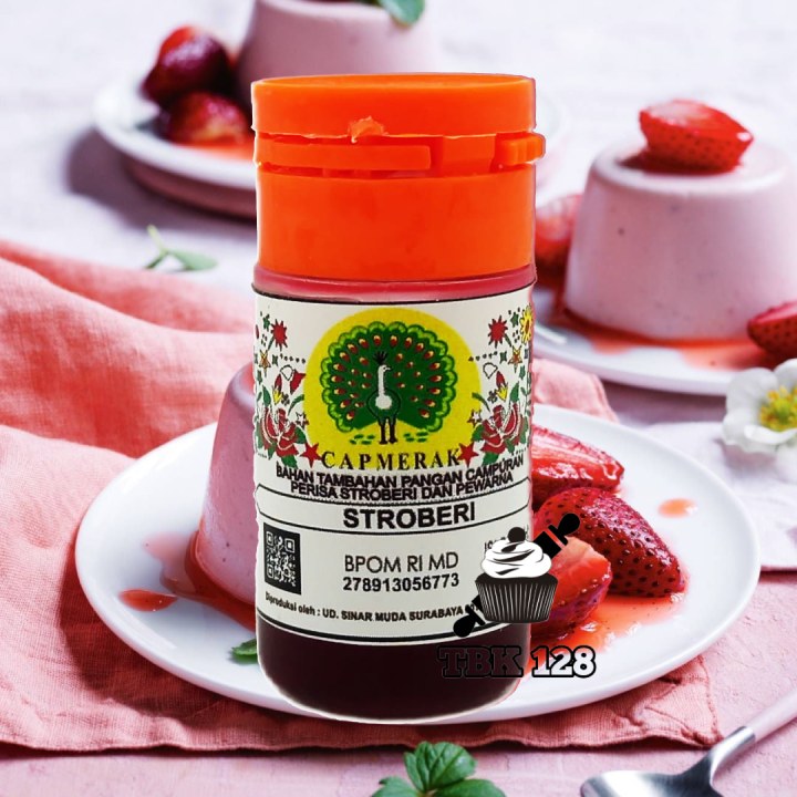 PERISA MAKANAN CAIR CAP MERAK STROBERI 12 ML / ESSEN / ESSENCE / PERISA ...