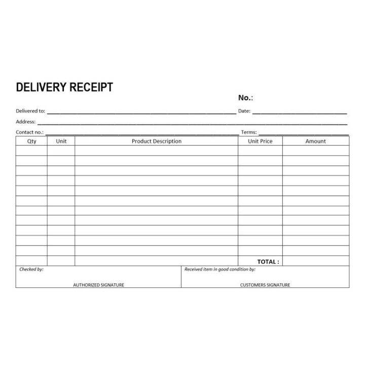 DELIVERY, PURCHASE ORDER, SALES INVOICE, ACKNOWLEDGEMENT - Generic 5x8 ...