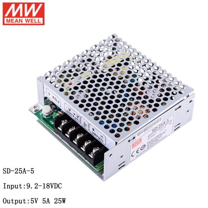 Newprodectscoming MEAN WELL SD 25A 5 9.2 18V DC to 5V DC 25W DC DC Converter Enclosed type ...