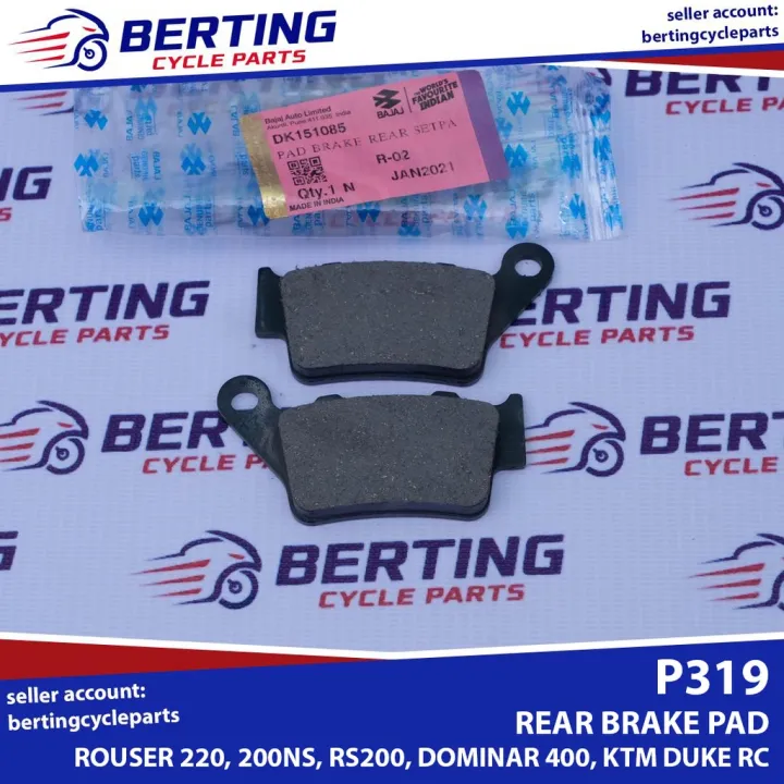 REAR BRAKE PAD Rouser NS200 200NS RS200 220 Dominar KTM Duke RC Gixxer ...