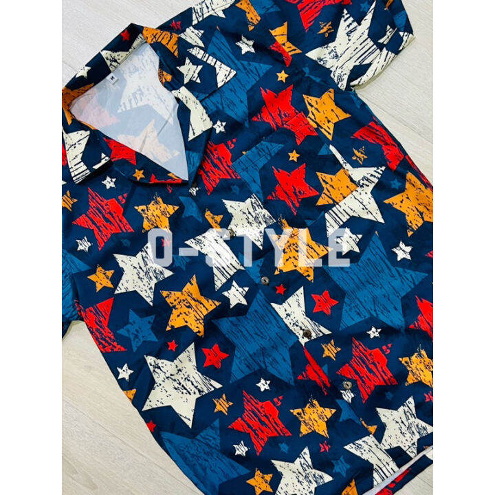 เสื้อฮาวาย ผ้าไหมอิตาลี H272 ลายดาว | Lazada.co.th