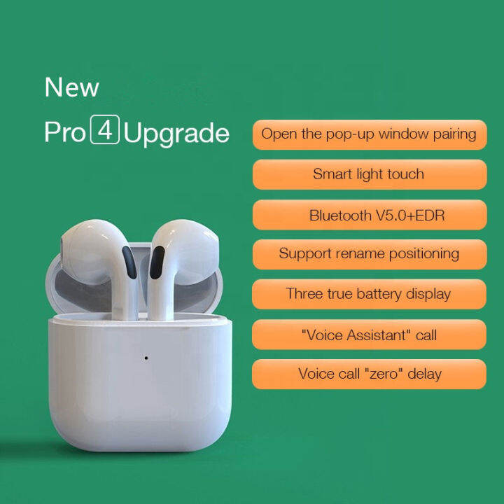 Mini Pro 4หูฟังบลูทูธ TWS หูฟังไร้สายกีฬาชุดหูฟังเล่นเกมหูฟัง Pro 4และ ...