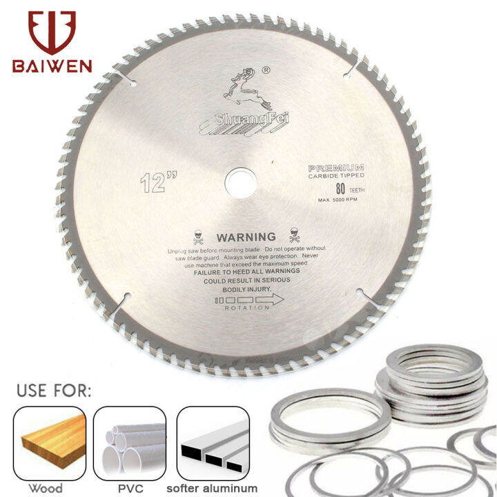 BAI WEN 12 Inch Carbide Tipped Circular Saw Blade 300mm TCT Alloy ...