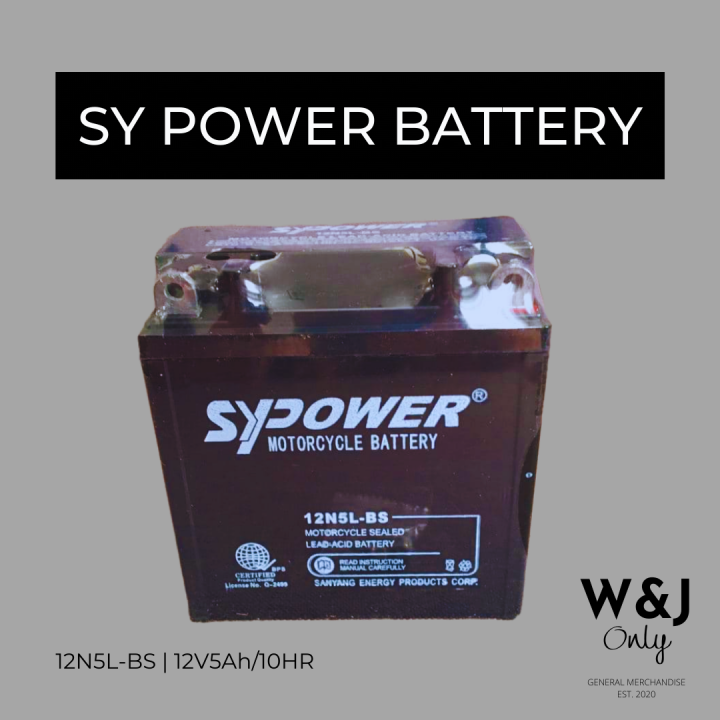 SY Power Motorcycle Battery 12N5L-BS | 12V5Ah/10HR (High Quality ...